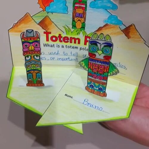 Totem Pole 3D Craft : Writing Prompt Activities /Native American ...