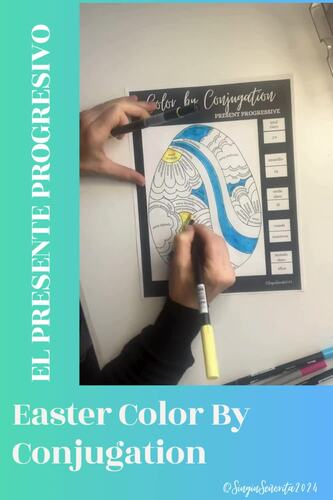 Easter El Presente Progresivo (Present Progressive) Color By Conjugation