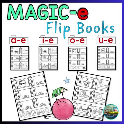 CVCe Word Flip Books/ Magic-e / by ESL Classroom | TPT