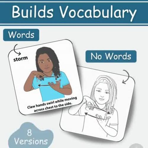 Bilingual Weather Flashcards - Sign Language and English - Earth Science