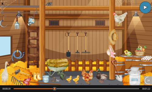 The Barn ( Animal Farm / Farm Vocabulary ) Video Memory Game by The Red Bus
