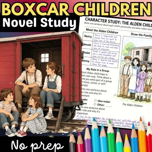 The Boxcar Children Novel Study Worksheets Reading Comprehension SEL ...