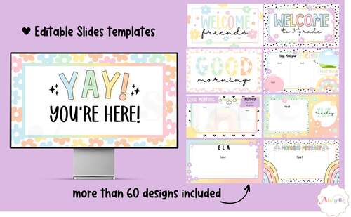 EDITABLE Pastel Classroom Decor Bundle - BLOOM in PASTEL by AishelleArte