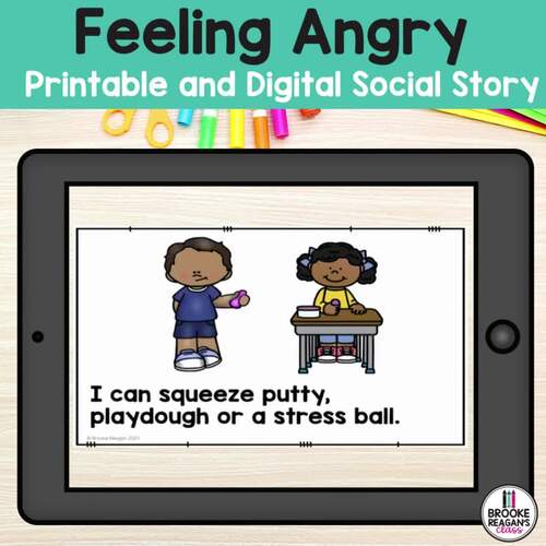 Social Story: Feeling Angry: Activity, Visuals, Calming Strategies