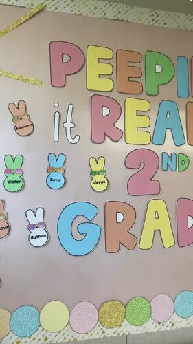 April/Spring/Easter Door/Bulletin Board Decor Set: Peepin' It Real!