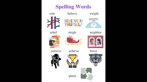 Abeka Spelling and Poetry 3 List 22 - Spelling Practice i bef e, except ...