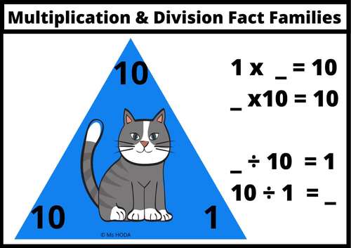 Fact Families Multiplication & Division Set 10 Boom Learning Cards