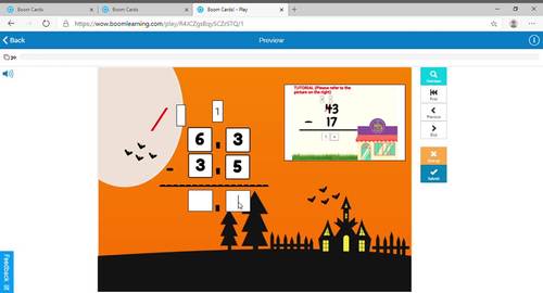 Subtract Decimals Boom Cards Halloween Theme by Language Forum | TpT