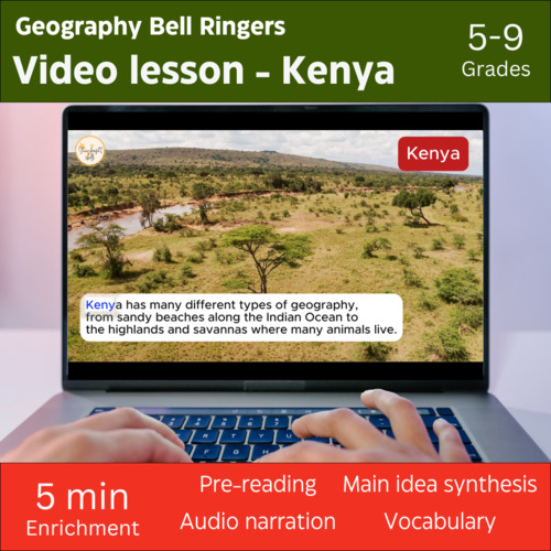 Geography bell ringer video (4 min) - Kenya - Middle school | TPT