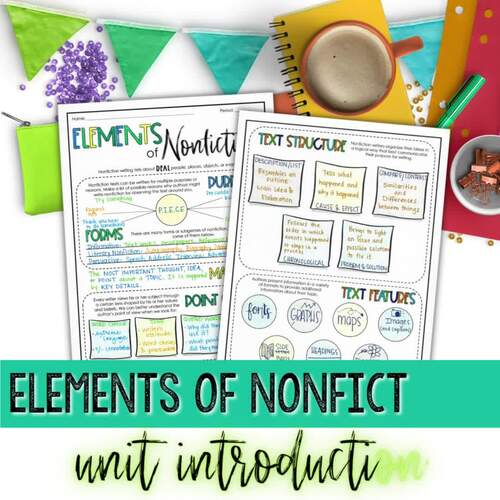 Elements of Nonfiction Introduction - Informational Text Doodle Notes ...