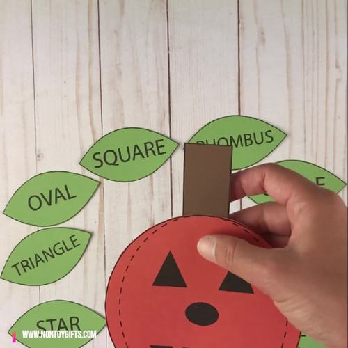 Halloween Shape Matching Activity - Pumpkin Game - 2D Shapes Halloween