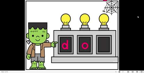 CVC Successive Blending Slides Halloween CVC Blending Short o Word ...