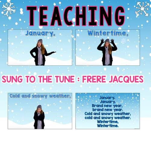 Song of the Month "January" Action Song, Literacy, Circle Time Activity