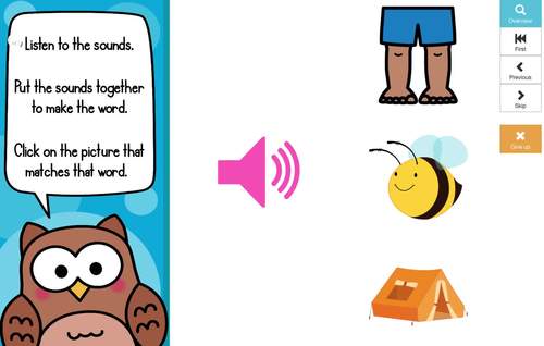 Distance Learning Blending Sounds BOOM CARDS SET 1 by Teaching Literacy