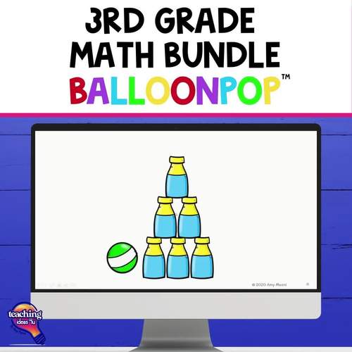 3rd Grade Math BalloonPop™ Digital Review Games Year-Long BUNDLE