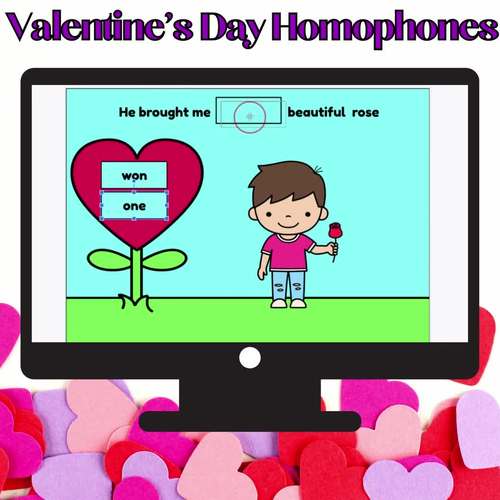 Valentine's Day Homophones Worksheets Digital Activities and Matching Cards