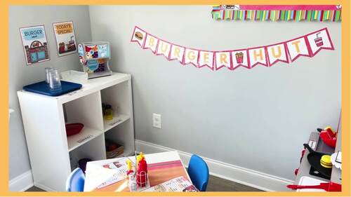 Restaurant Dramatic Play | Burger Hut by ClubbhouseKids | TPT