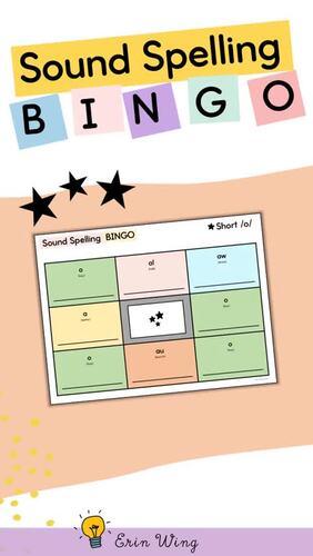 Sound Spelling BINGO - Vowel Sounds by Erin Wing | TPT