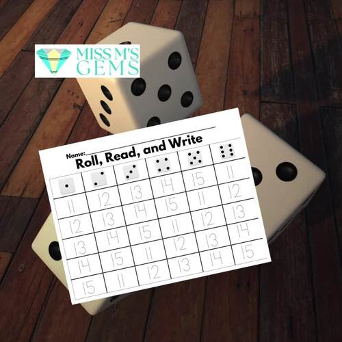 Roll, Read, and Trace 11-15 by Miss M's Gems | TPT