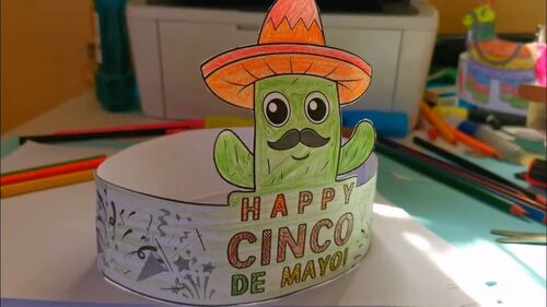 Cactus Hat Paper Craft Crown - Cinco De Mayo Craft - Easy & Fun & No Prep