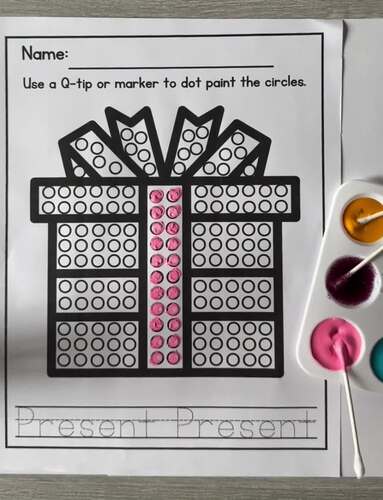 BUNDLE of Christmas and Winter Q-Tip Dot Art Painting - Fine Motor Skills