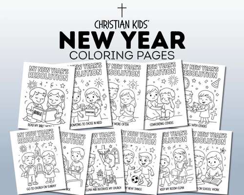 Christian Kids’ New Year Coloring Pages – Faith-Based New Year ...