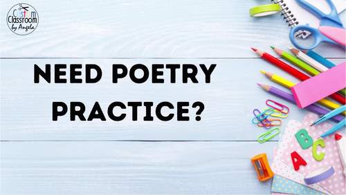 Poetry Task Cards | Reading Comprehension | Differentiated | PDF & Digital