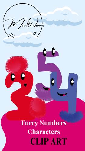 Furry Number Characters Clip Art by Matheme by Mariela & Diana | TPT