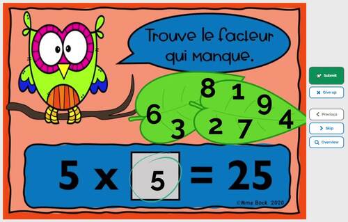 BOOM Cards Multiplication Facts x5 (en français) by Mme Bock | TPT