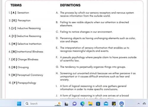 Sensations and Perceptions in Psychology Test by Psyched About Social ...