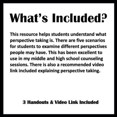 Perspective Taking Activity | Great for Counseling! | TPT