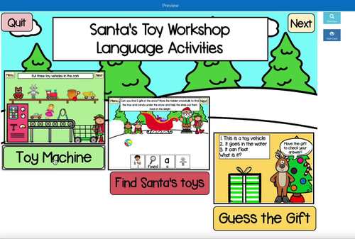 Santa's Toy Workshop Boom Cards™ Christmas Winter Speech Language Therapy