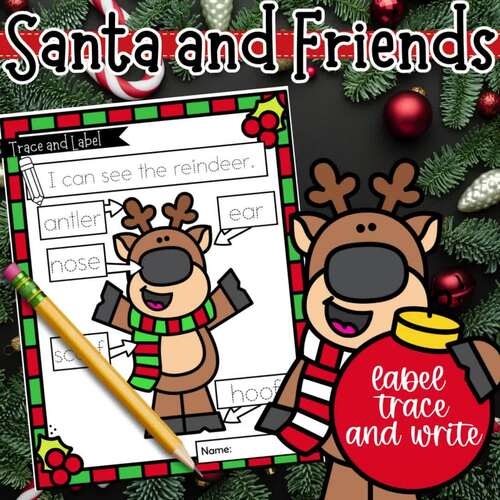 Christmas Labeling a Picture | Writing a Sentence | Kindergarten ...