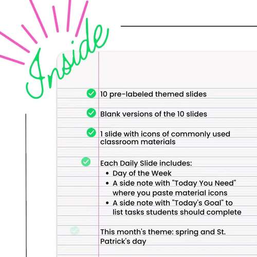 September Small Group Materials Slides - Editable Google Slides™ Template