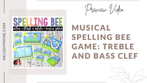 Treble and Bass Clef Note Reading Game - Summer Music Spelling Bee Note ...