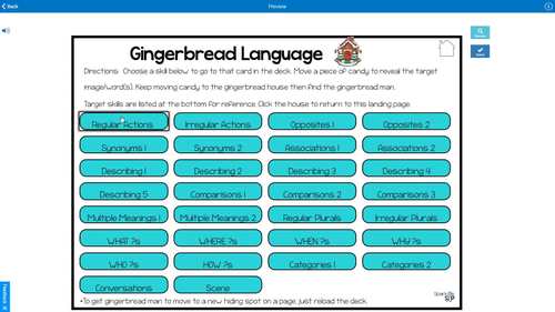 Gingerbread Language Boom Cards Speech Therapy | Christmas | TPT