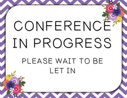 Parent Teacher Conference Do Not Disturb Sign - Purple Chevron | TPT