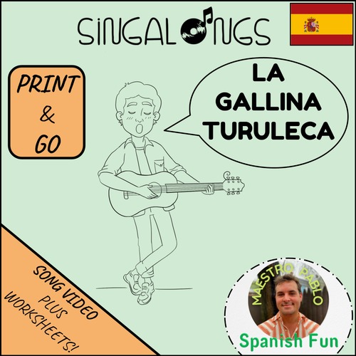 La Gallina Turuleca Sing Along Video and Printable Worksheets | TPT