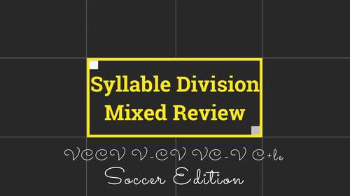 Orton Gillingham VCCV V-CV VC-V Cle Divide Two Syllable Words OG ...