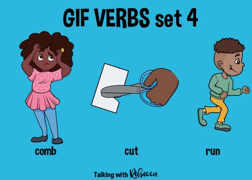 Animated GIF Verbs Set 4 for Digital Products by Talking with Rebecca