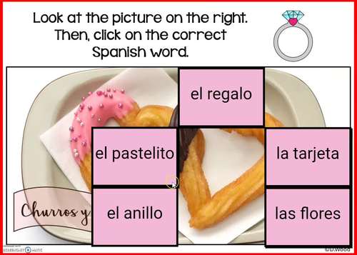 Spanish Valentines Day BOOM CARDS by Debbie Wood | TPT