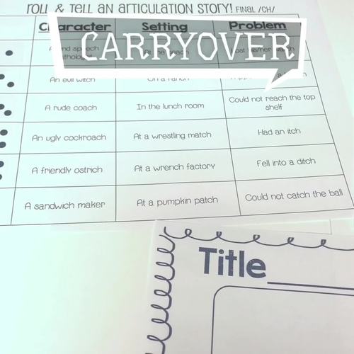 Roll and Tell An Articulation Story by Speech Time Fun | TpT