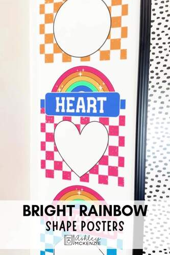 2D Shape Posters 3D Shape Posters Editable Bright Rainbow Classroom Decor