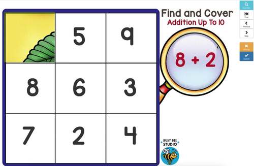 ADDITION TO & WITHIN 10 GAMES MATH BOOM CARDS KINDERGARTEN 1ST GRADE BUNDLE