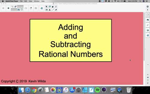 Adding & Subtracting Rational Numbers Video by Kevin Wilda | TPT
