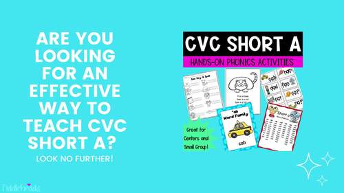 Short a CVC Word Families Hands-on Phonics Centers and Small Group ...