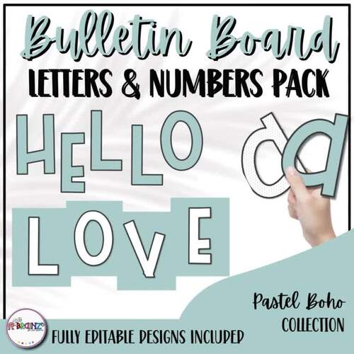 Pastel Bulletin Board Letters & Numbers | Calm Classroom Decor | Door ...