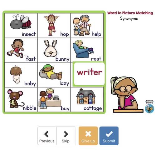 1ST GRADE SYNONYMS MATCHING GAME ELA BOOM CARDS ESL VOCABULARY ...