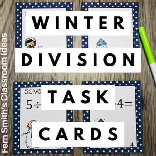 Winter Division Task Cards by Fern Smith's Classroom Ideas | TPT