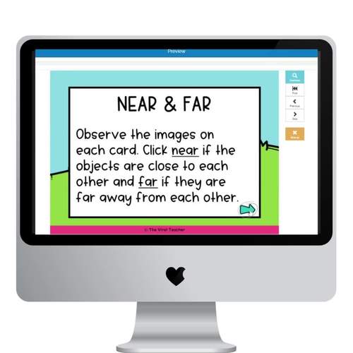 Summer Spatial Concepts Near or Far for Speech Therapy Activity Boom Cards™